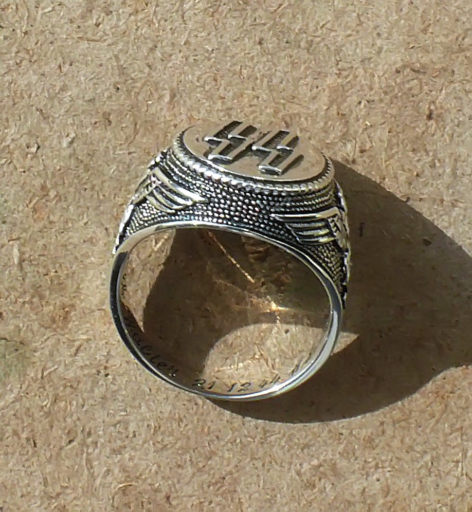 WWII THE GERMAN RING WAFFEN SS (silver 925) size-12