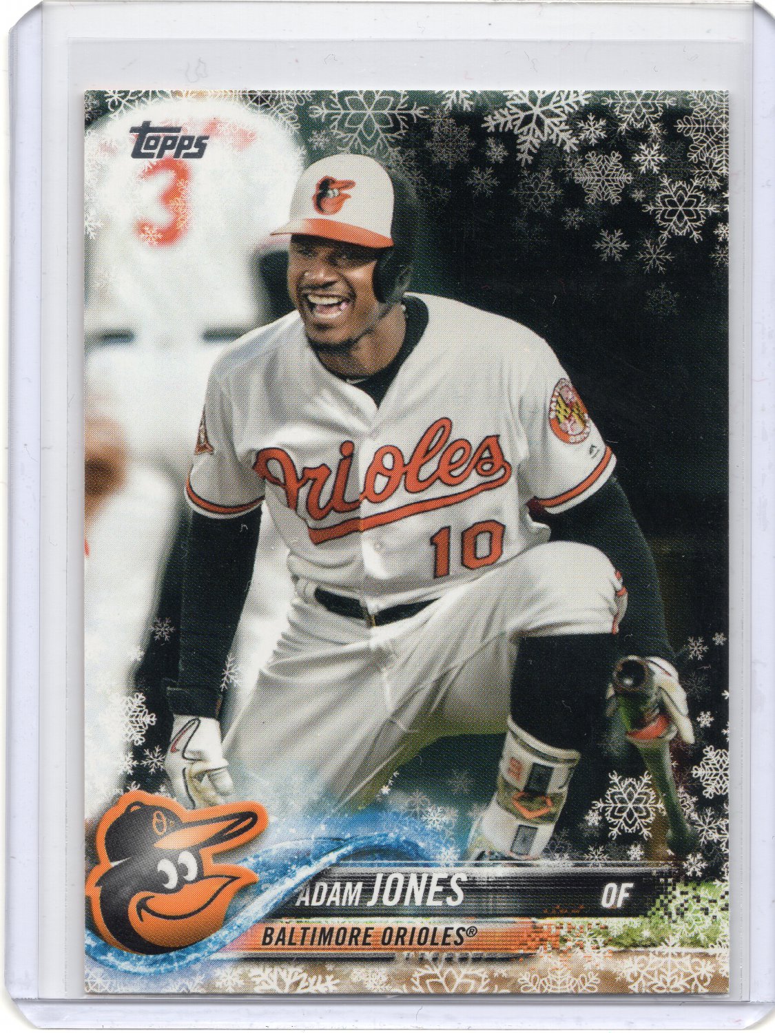 Adam Jones 2018 Topps Holiday Snowflake card Baltimore Orioles