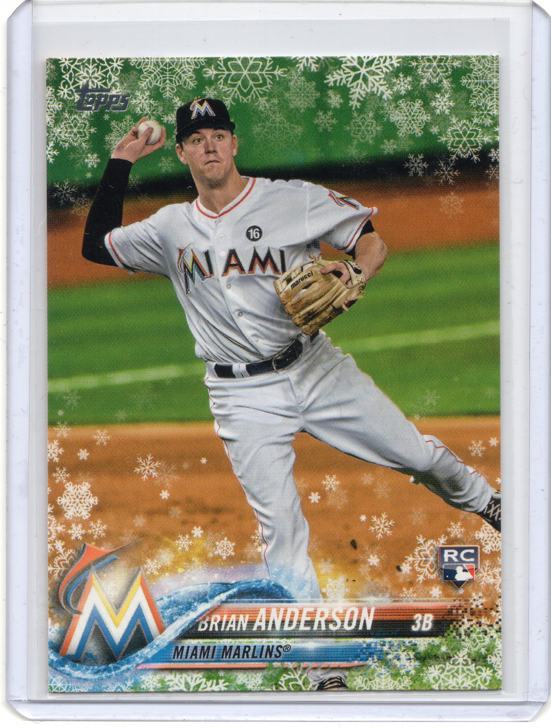 Brian Anderson 2018 Topps Holiday Snowflake Rookie card Miami Marlins
