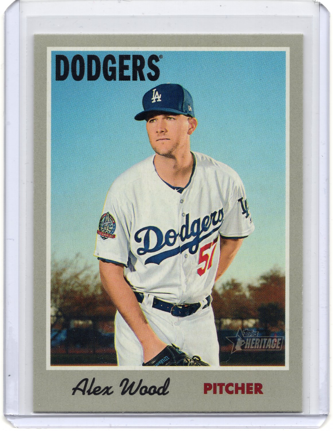 Alex Wood 2019 Topps Heritage card #5 Los Angeles Dodgers