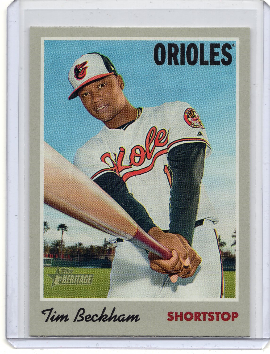 Tim Beckham 2019 Topps Heritage card #101 Baltimore Orioles