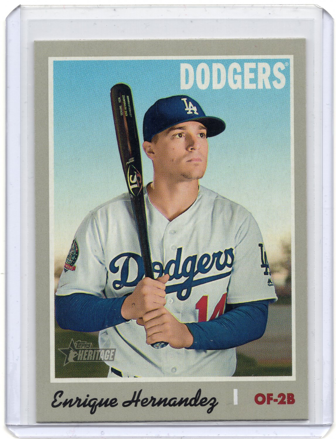 Enrique Hernandez 2019 Topps Heritage card #157 Los Angeles Dodgers