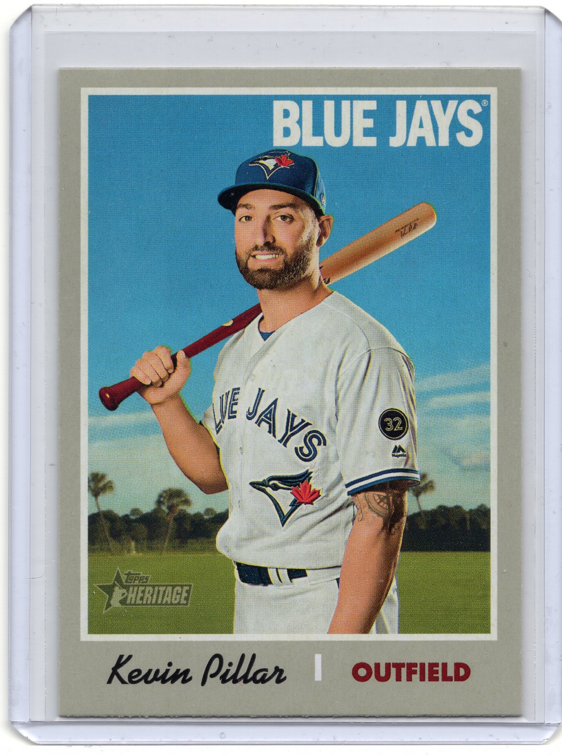 Kevin Pillar 2019 Topps Heritage card #293 Toronto Blue Jays