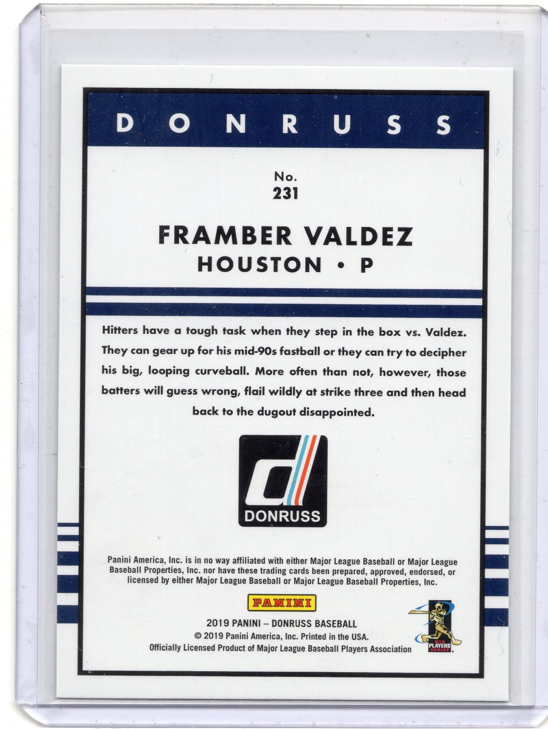 Framber Valdez 2019 Donruss Retro 1985 Rookie card #231 Houston Astros