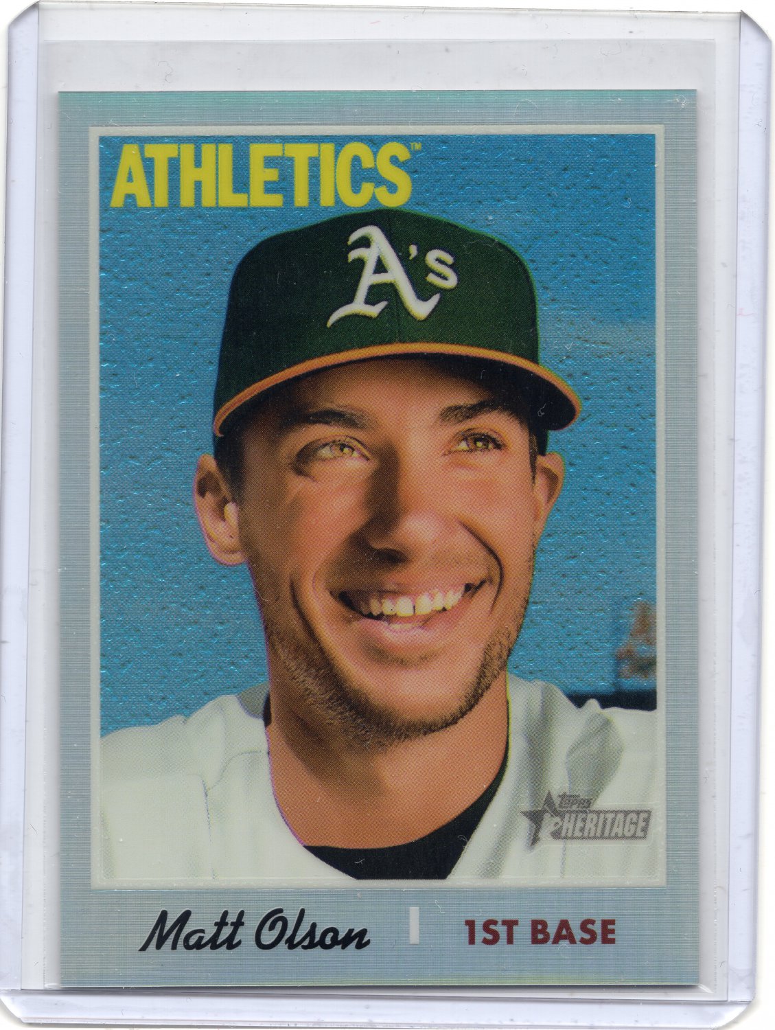 Matt Olson 2019 Topps Heritage Chrome Refractor card #THC-331 Oakland ...