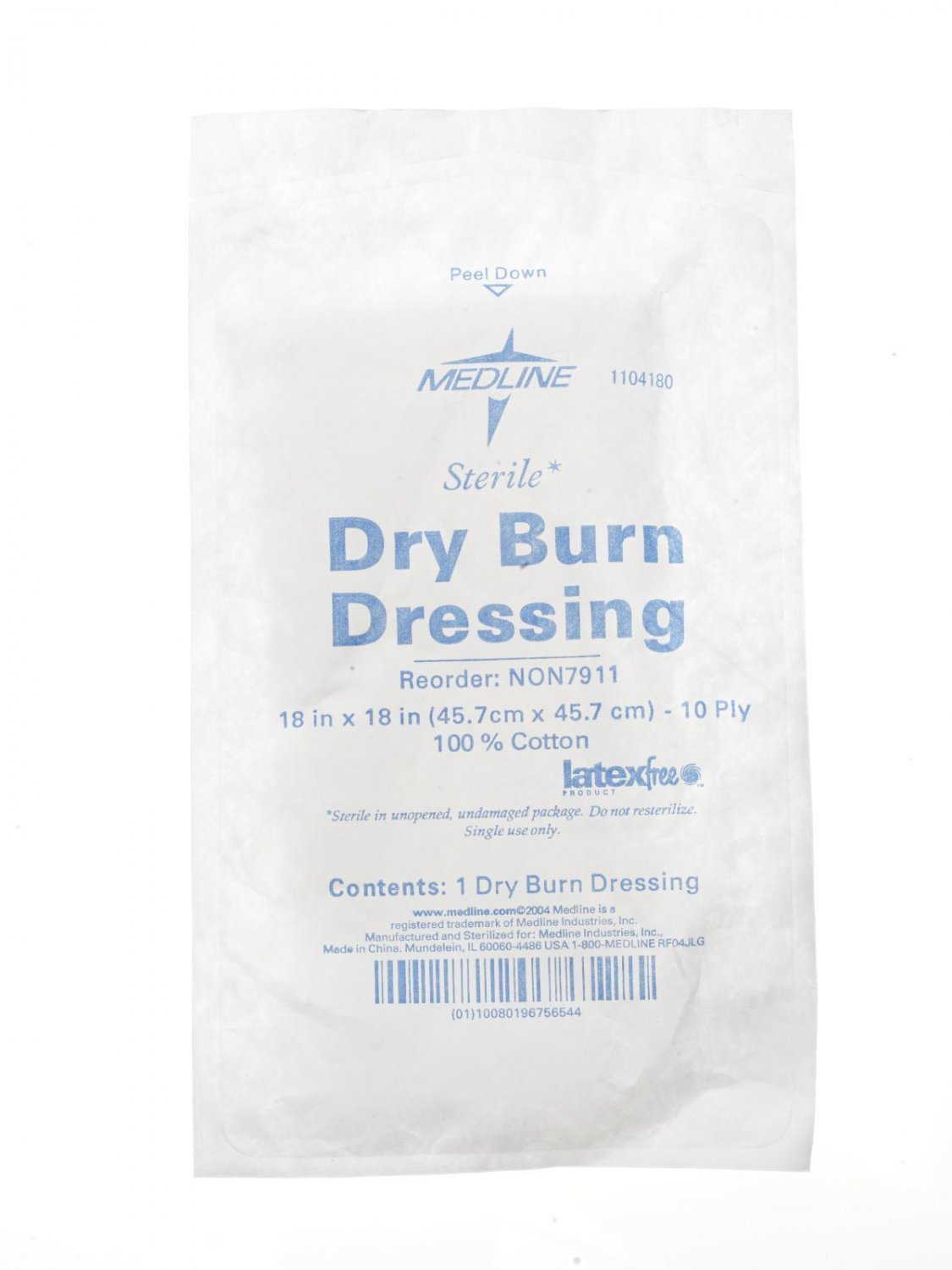 Medline Sterile Dry Burn Dressing, 18" x 18", 10 Ply, 80 pack - NON7911