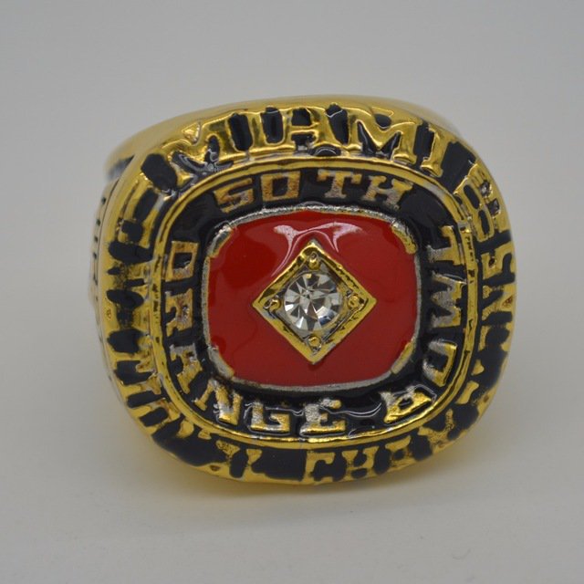 Vintage Gold Sport Ring 50th 1983 Miami Hurricanes Football Ring Champ
