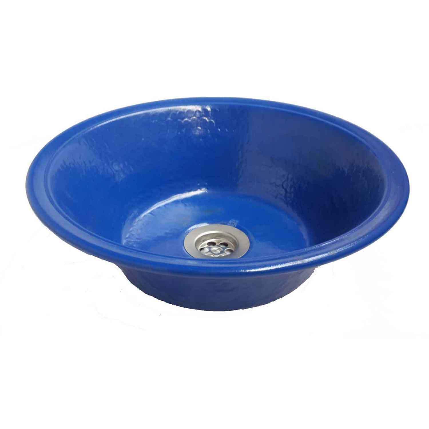lightweight Hand Textured Blue Vessel Bathroom Pan Sink Toilet Lavatory ...