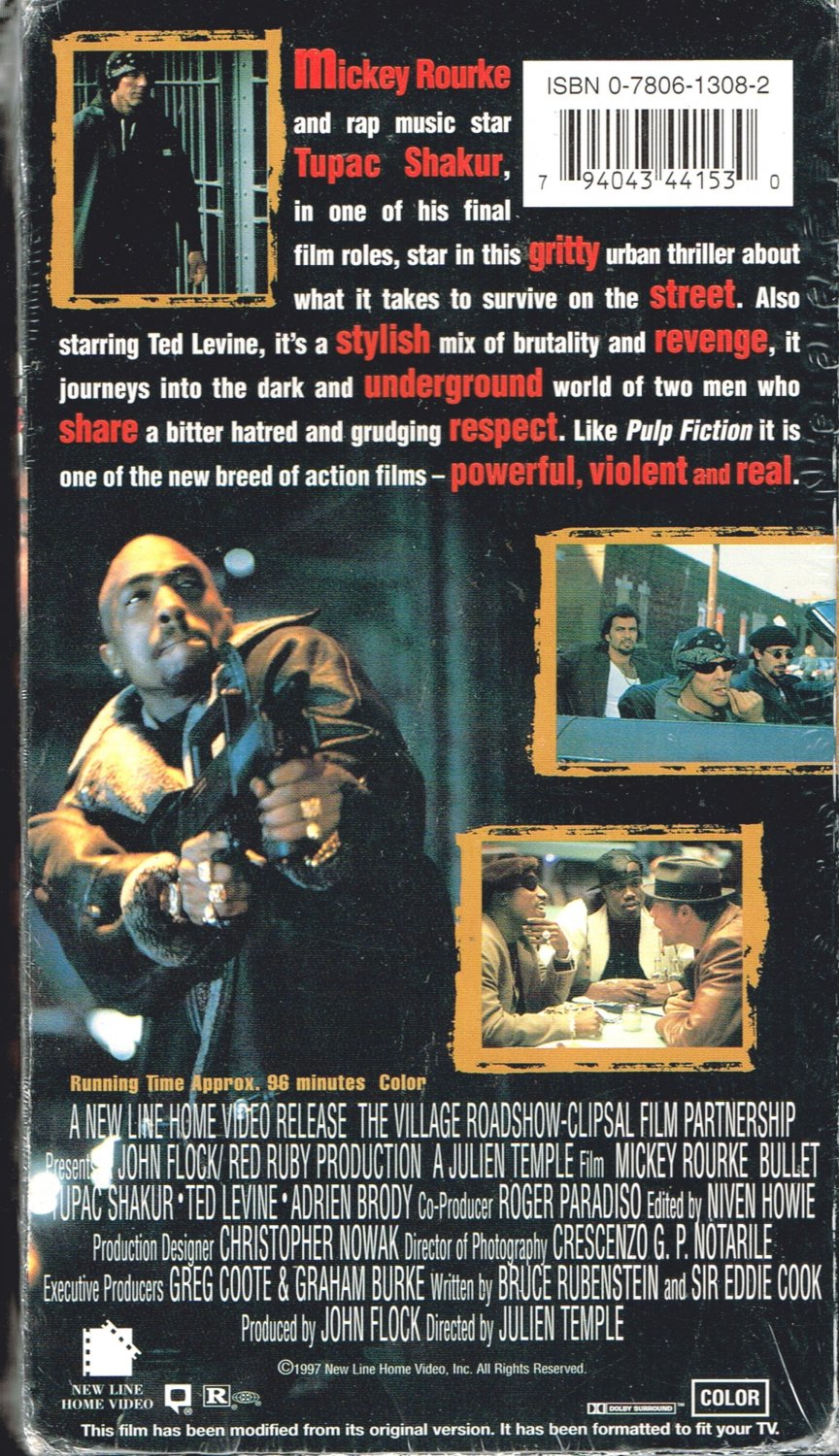 Bullet VHS Movie Tupac Shakur Mickey Rourke New Sealed