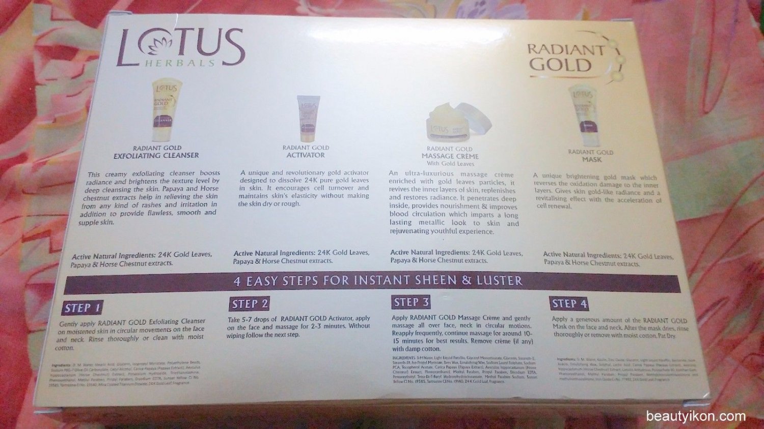 Lotus Herbal Radiant Gold Cellular Glow Facial Kit 170gm