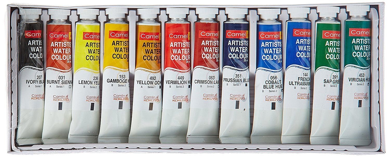 Camlin Kokuyo Artist's Water Color - 20ml Tube Each, 12 Shades