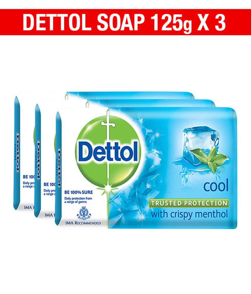 Dettol Cool Soap With Crispy Menthol, 125gm x 3 (Pack of 3) ANTI ...