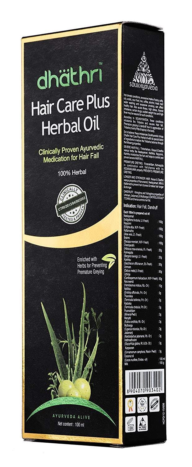 DHATHRI Hair Care Plus Herbal Oil 100ml x 2 (Pack of 2)
