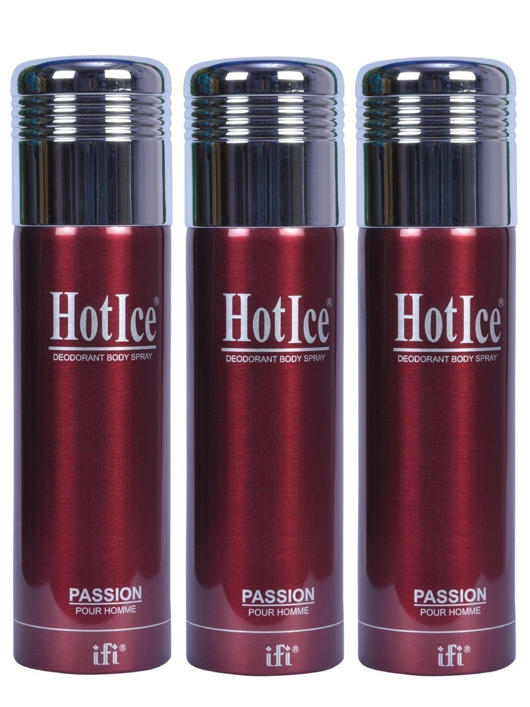 Hot Ice Deodorant Body Spray - Passion For Men 200ml x 3 (Pack of 3)