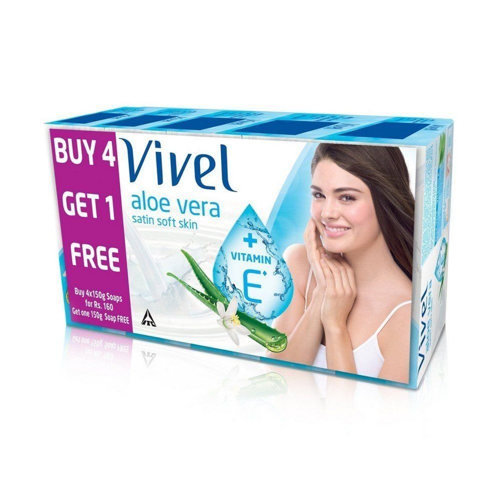 Vivel Aloe Vera Soap, 150gm x 5 (Pack of 5)