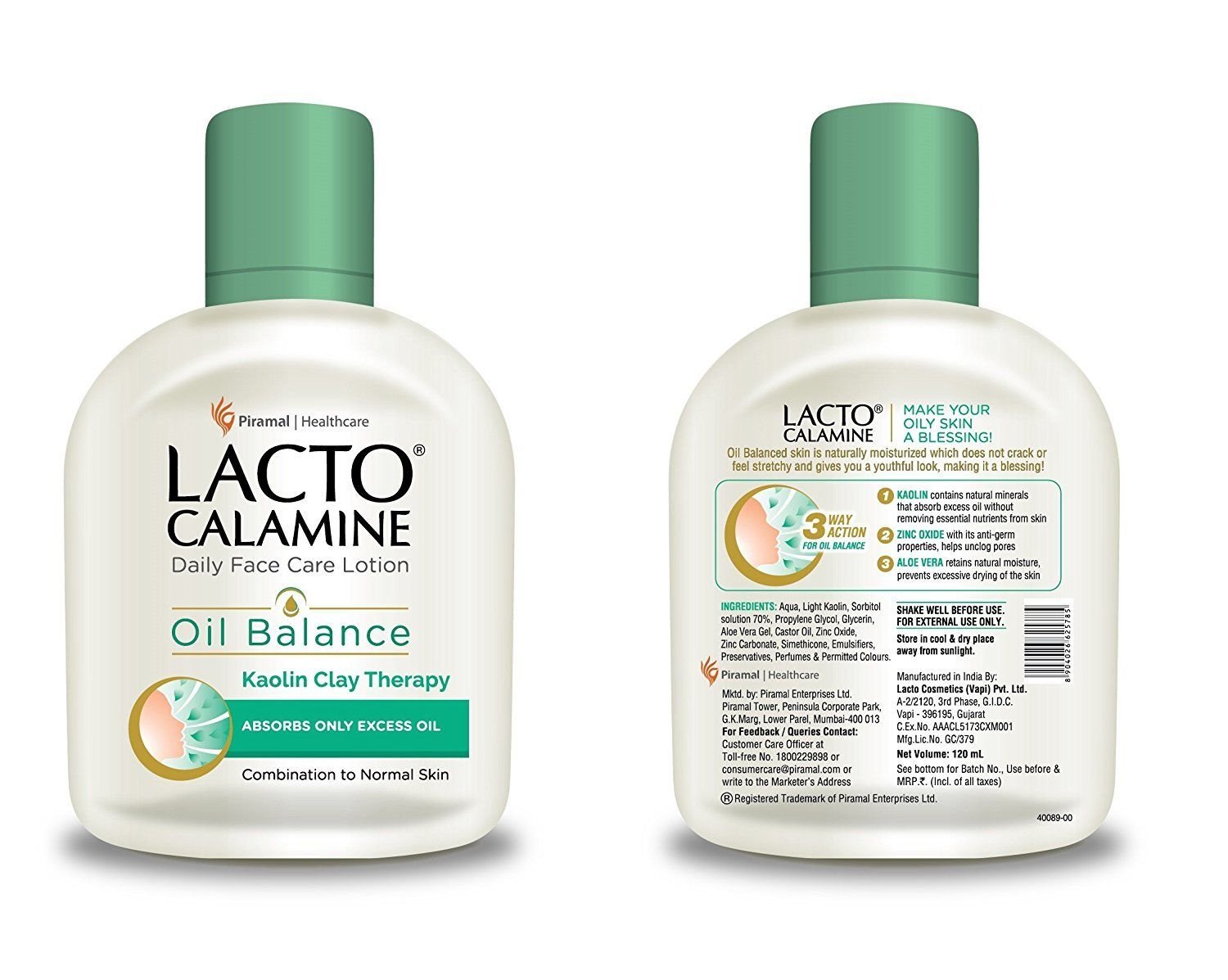 Lacto Calamine Oil Balance Lotion (Combination to Normal Skin) 120ml x 2