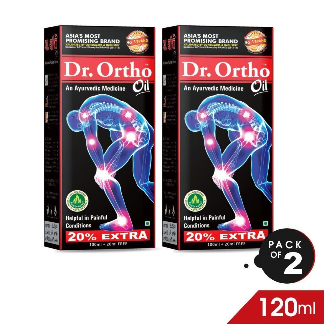Dr Ortho Pain Relief Ayurvedic Oil 120ml x 2 (Pack Of 2)