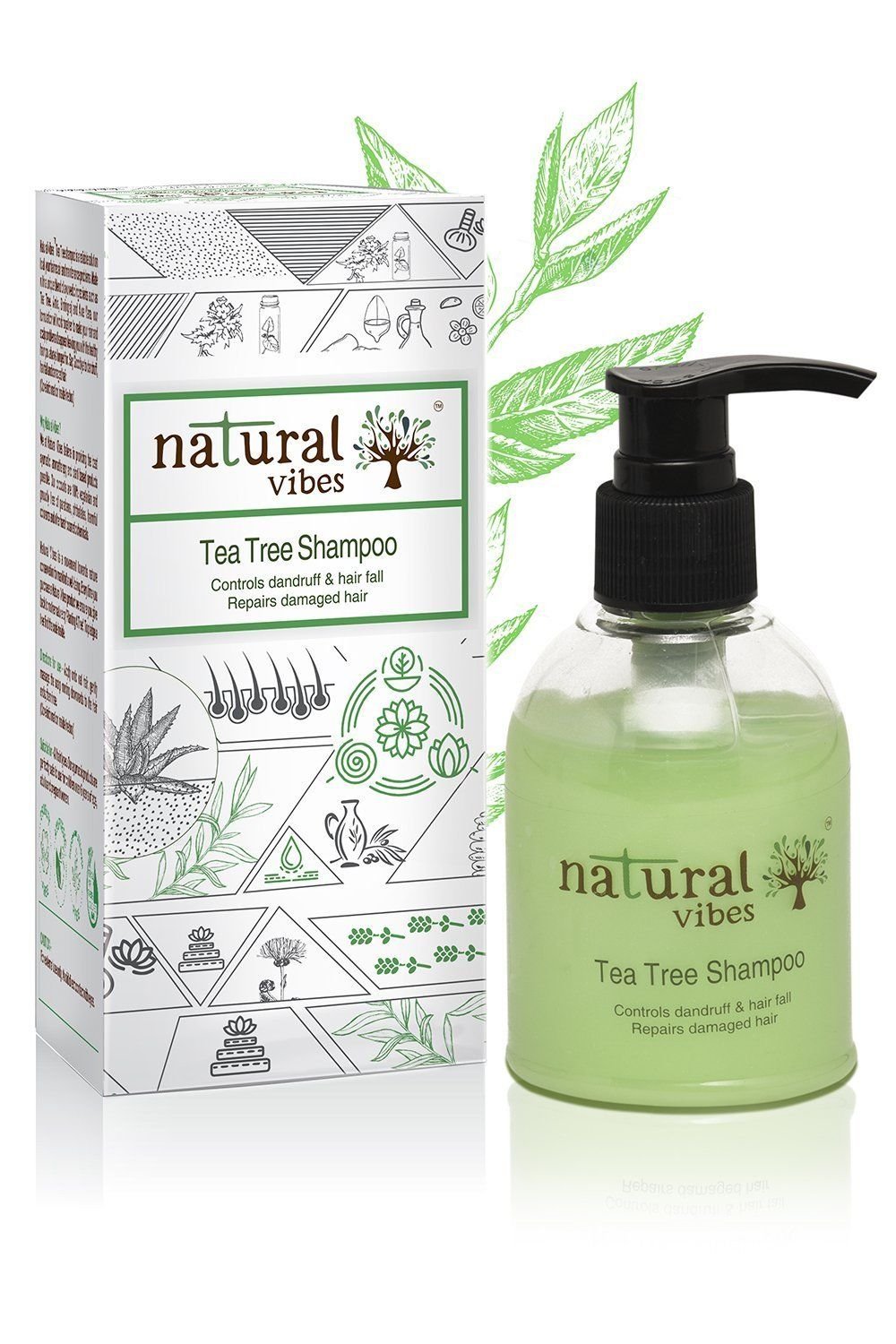 Natural Vibes Ayurvedic Tea Tree Shampoo 150ml - Controls dandruff and ...