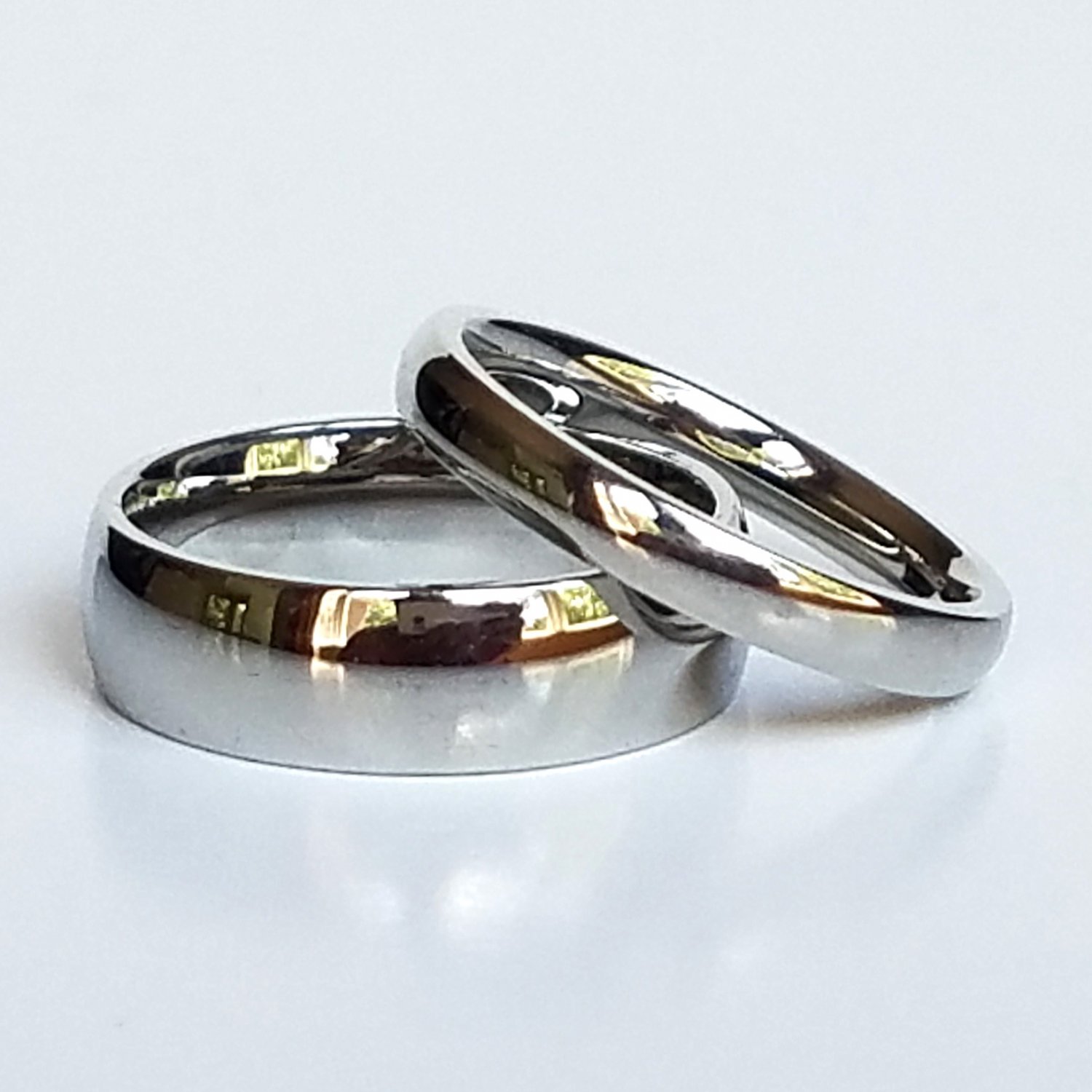 2 pcs Personalized Titanium Steel Couples Rings, Engagement Rings ...