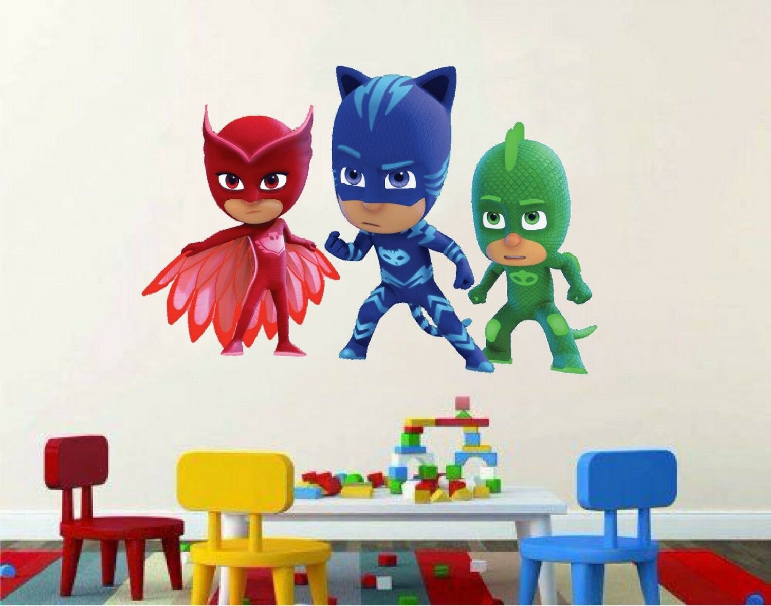 Pj Masks kids bedroom 3D Window Decal WALL STICKER Home Decor Art Mural 1
