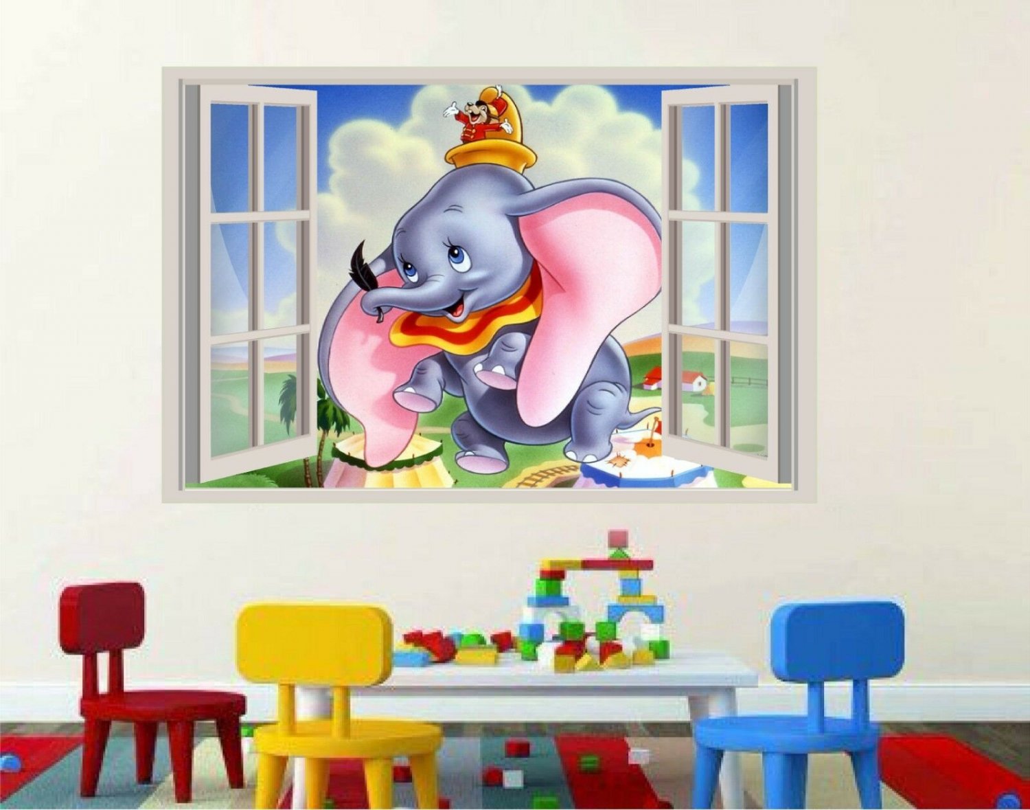 Dumbo Walt Disney Timothy Window Decal WALL STICKER Home Decor Art Mural 1