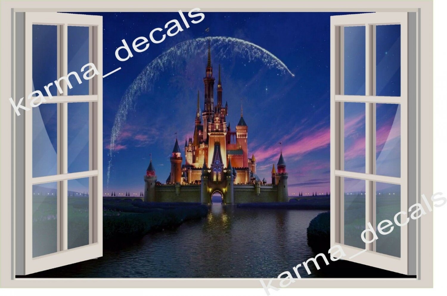 Disney castle mickey mouse Window Decal WALL STICKER Home Decor Art Mural 2