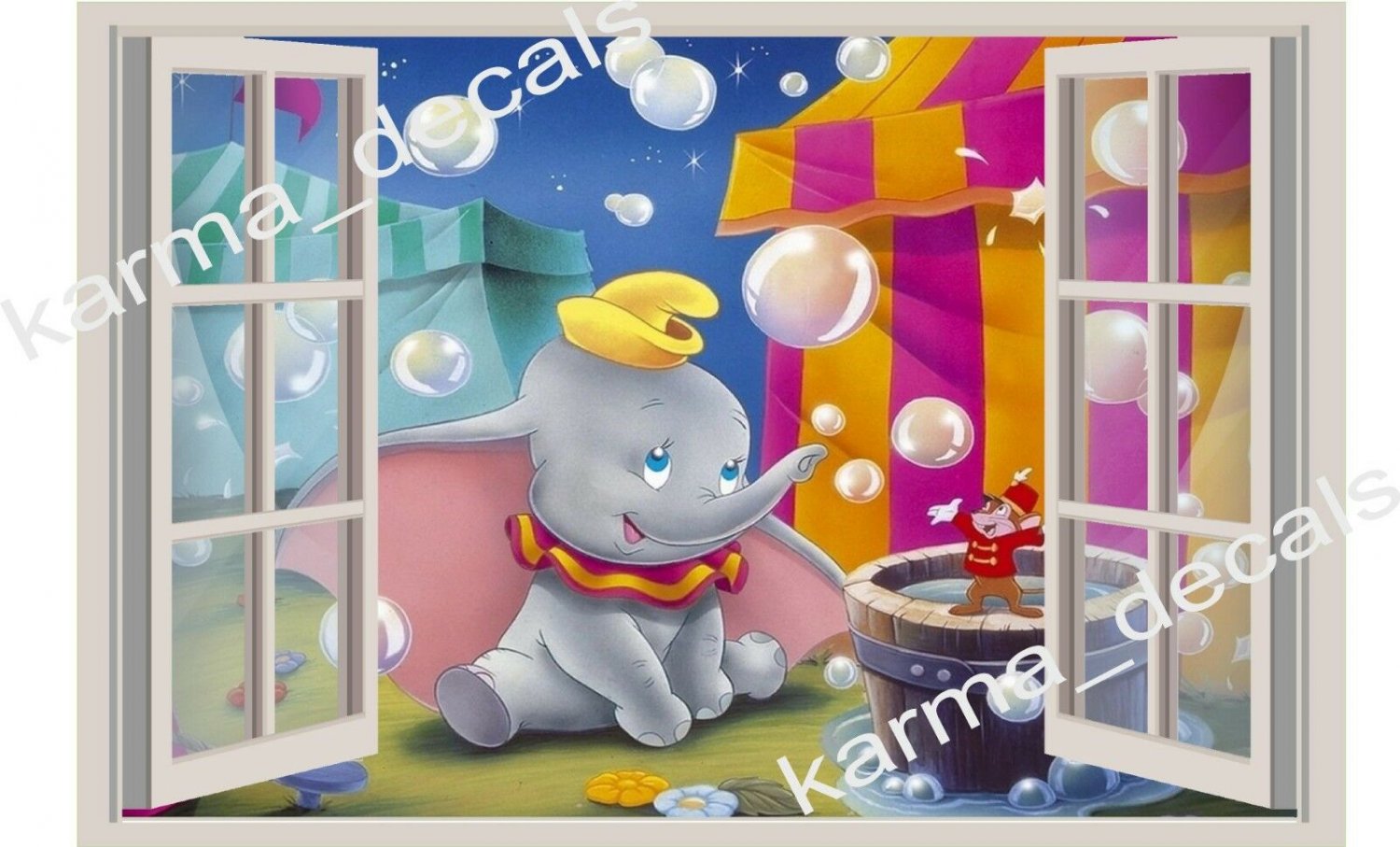 Dumbo Walt Disney Timothy Window Decal WALL STICKER Home Decor Art Mural 4