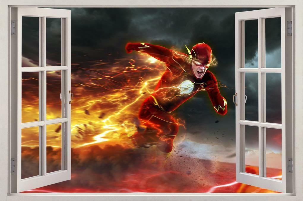 The Flash 3D Window Decal Wall Sticker Home Decor Art Mural Marvel