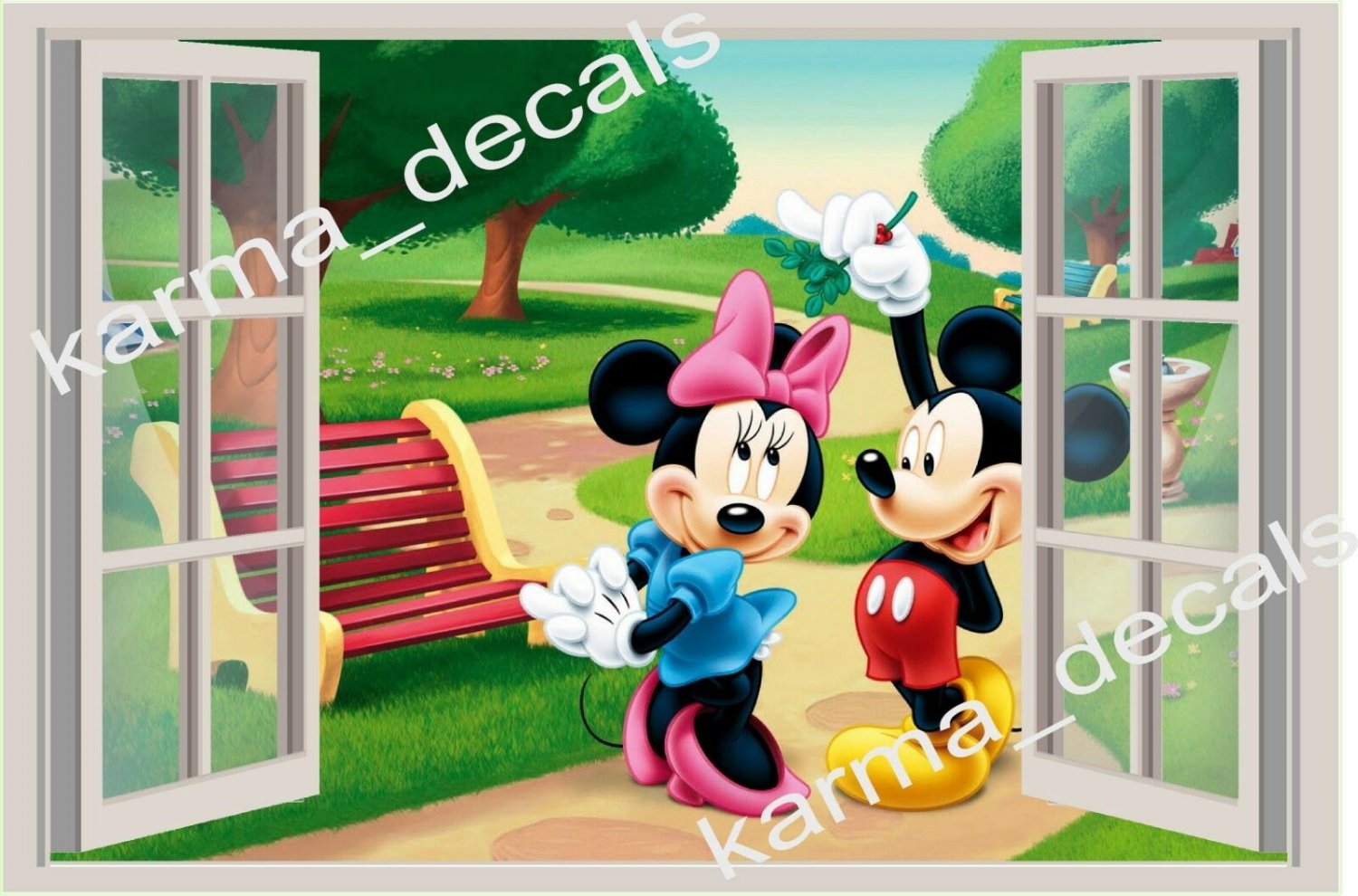 Mickey Minnie mouse Window Decal WALL STICKER Home Decor Art Mural 2