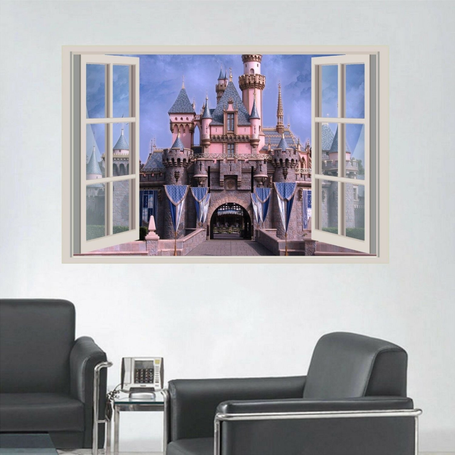 Disney castle mickey mouse Window Decal WALL STICKER Home Decor Art Mural 1