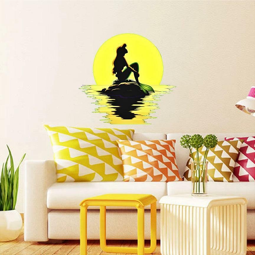 The little Mermaid, Arial Window View Decal WALL STICKER Decor Art Mural