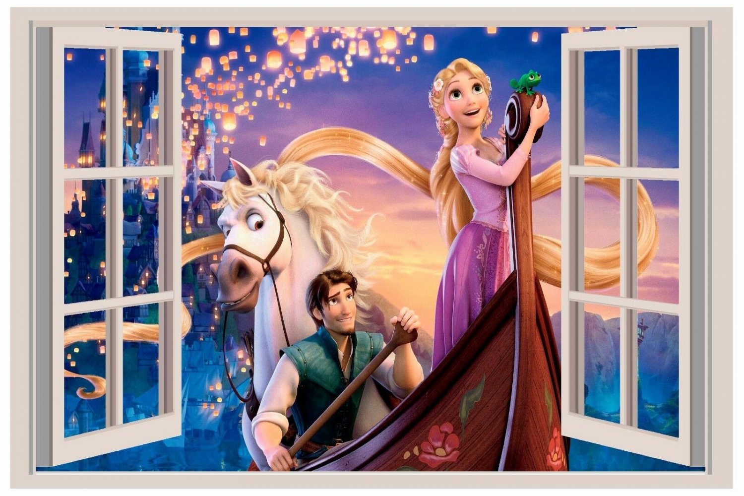 Tangled Music 3D Window View Decal WALL STICKER Home Decor Art Mural ...