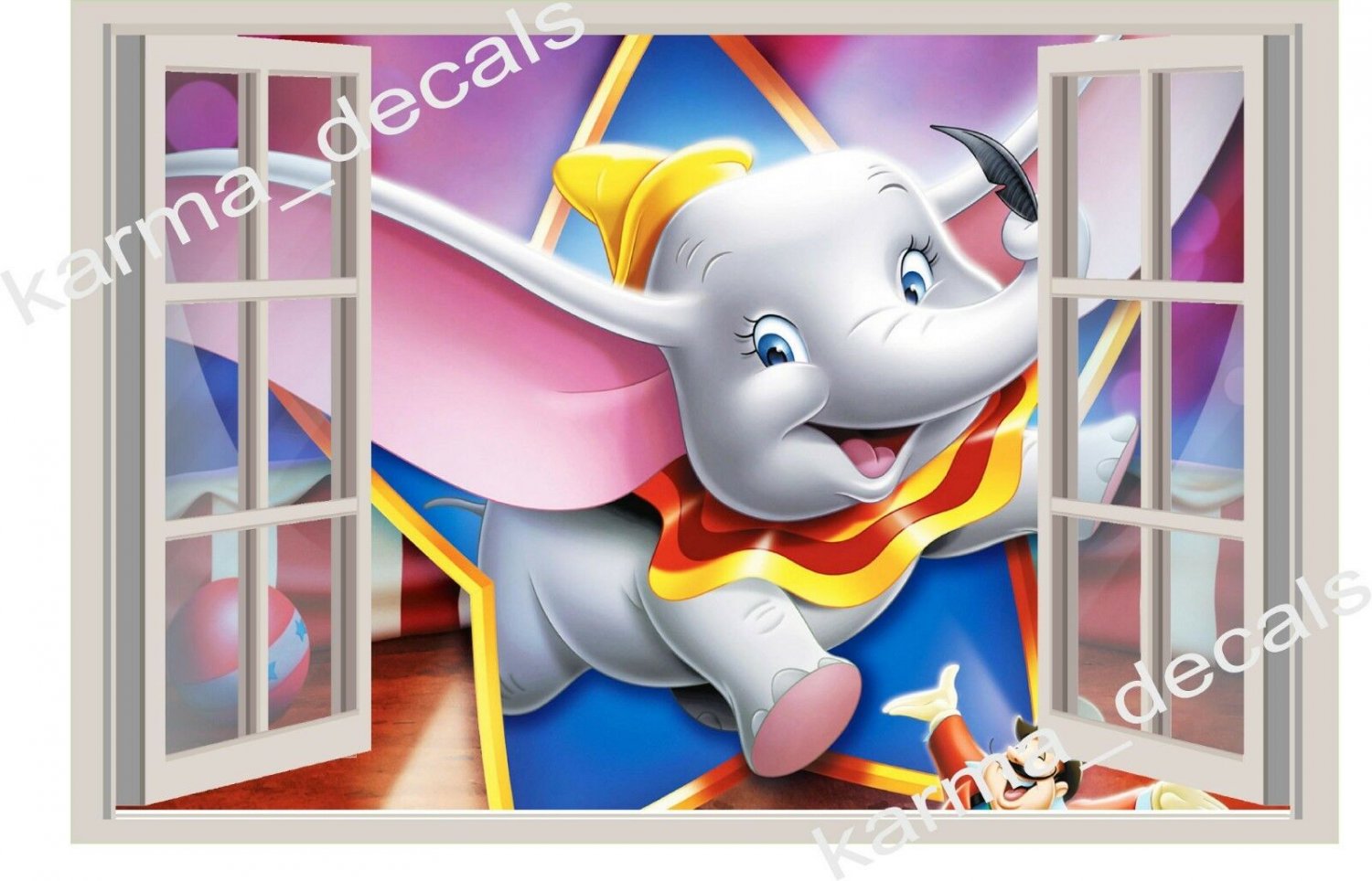 Dumbo Walt Disney Timothy Window Decal WALL STICKER Home Decor Art Mural 3