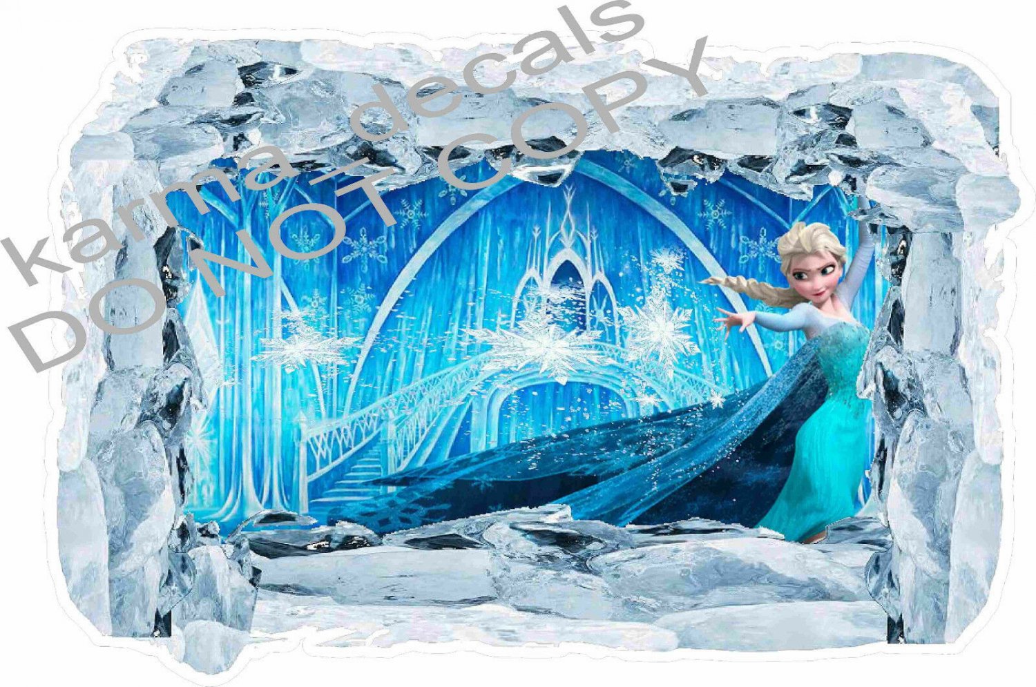 Frozen, Elsa's ice magic WALL STICKER - BEDROOM ART KIDS MURAL 18", 24 ...