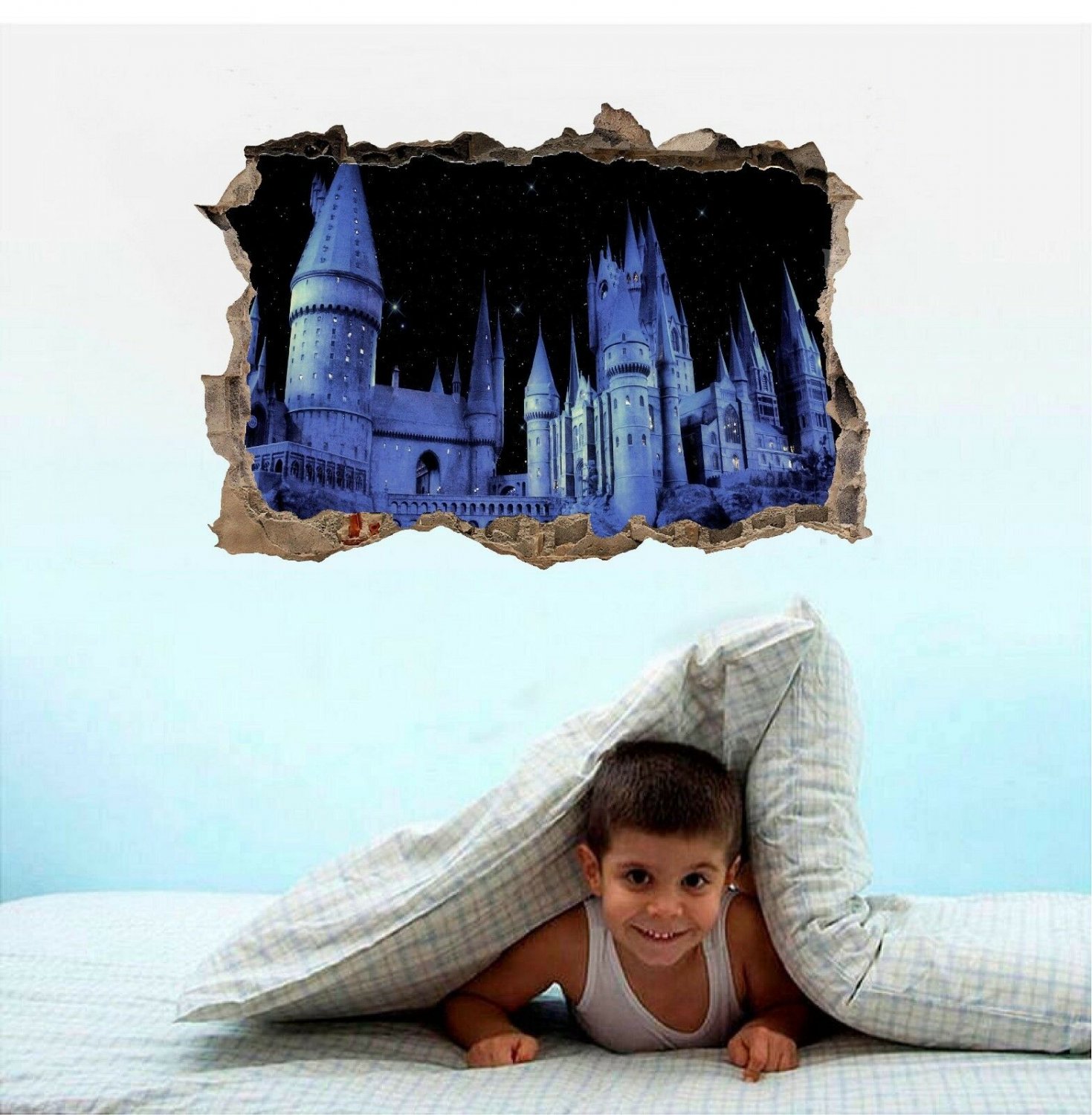 Harry Potter Hogwarts night star 3D Window View Decal WALL STICKER Art ...