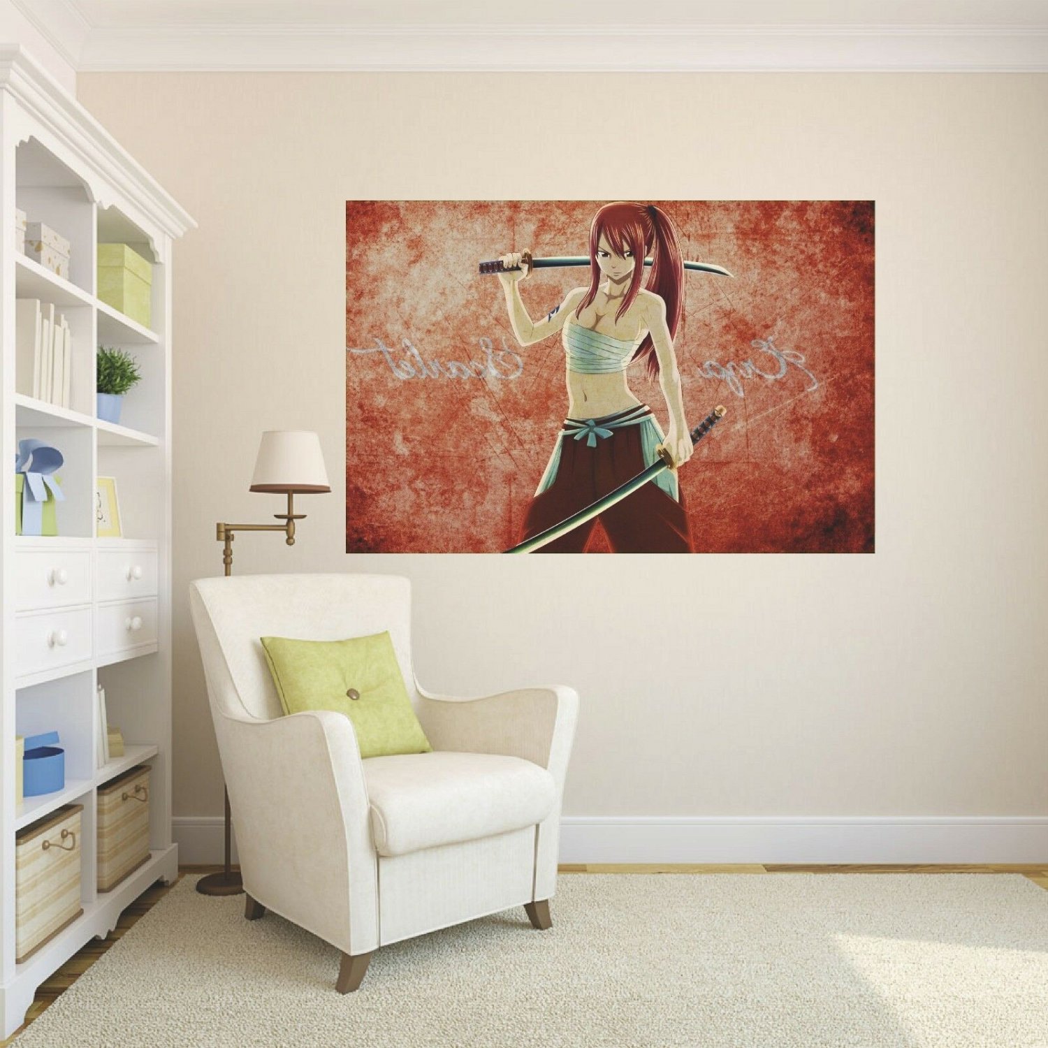 Fairy tail, Erza Scarlet,Wall Decal Sticker Vinyl Decor Car Door Window ...