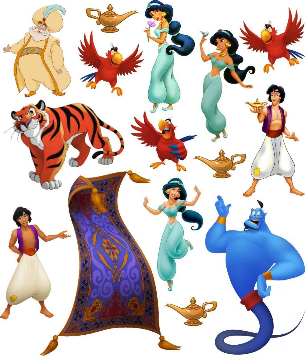 Sticker Set Aladdin One Sheet Decal, Decor, Vehicle, Window, 15 ...
