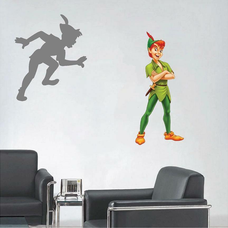 Peter Pan and Shadow Neverland Window View Decal WALL STICKER Decor Art ...