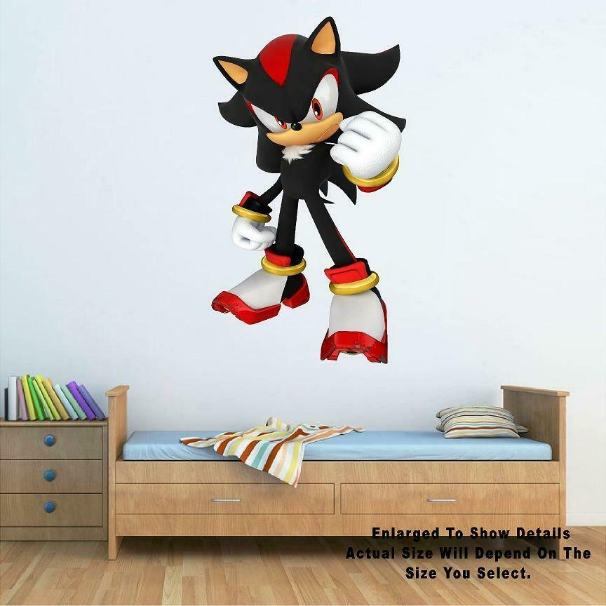 Shadow The Hedgehog Style Character Black Red Wall Window View Decal ...