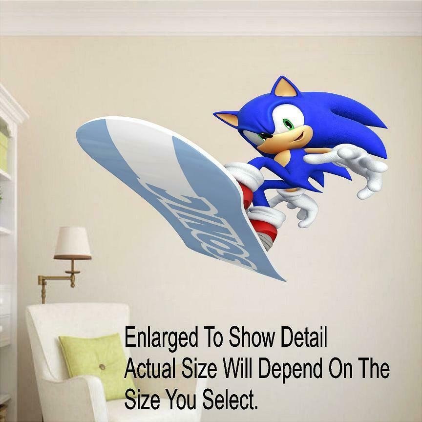 Sonic The Hedgehog Style Character Board Blue Wall Window View Decal ...