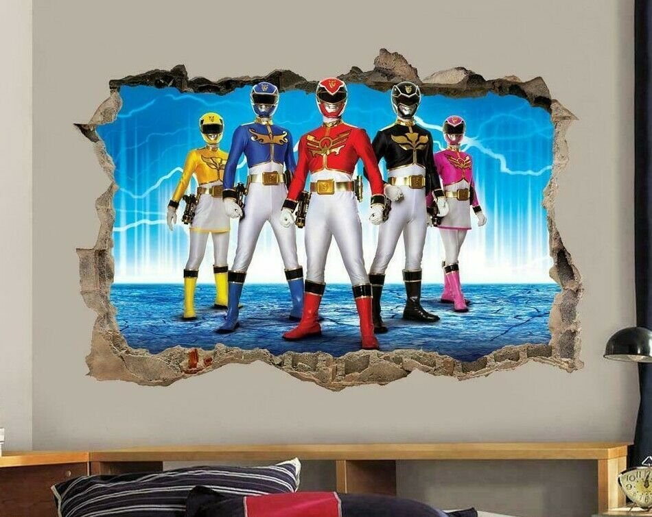 POWER RANGERS Smashed Wall Decal Graphic Wall Sticker Mural H206