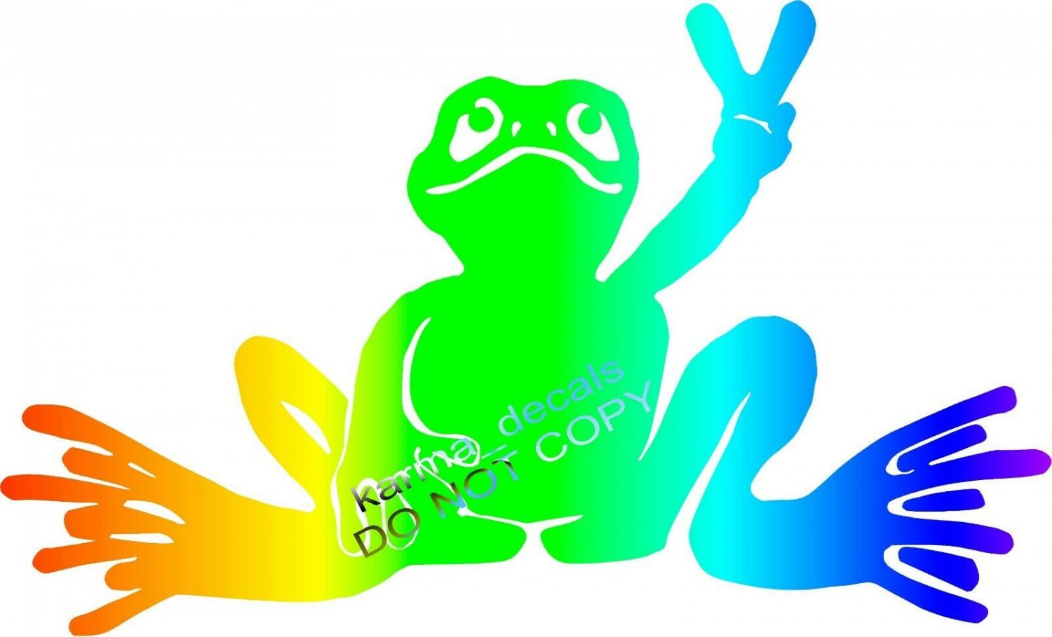 Peace Frog Decal Sticker Vinyl Decor Car Door Hippie, Love Equality ...
