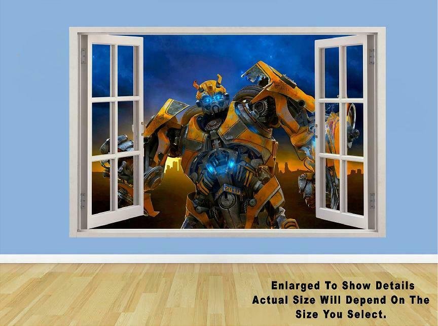BUMBLEBEE Transformers 3D Window View Decal WALL STICKER Home Decor Art ...