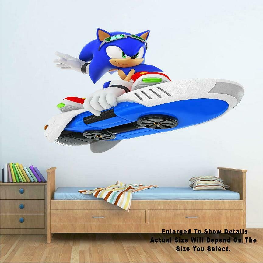 Sonic The Hedgehog Style Character Hover Board Wall Window View Decal ...