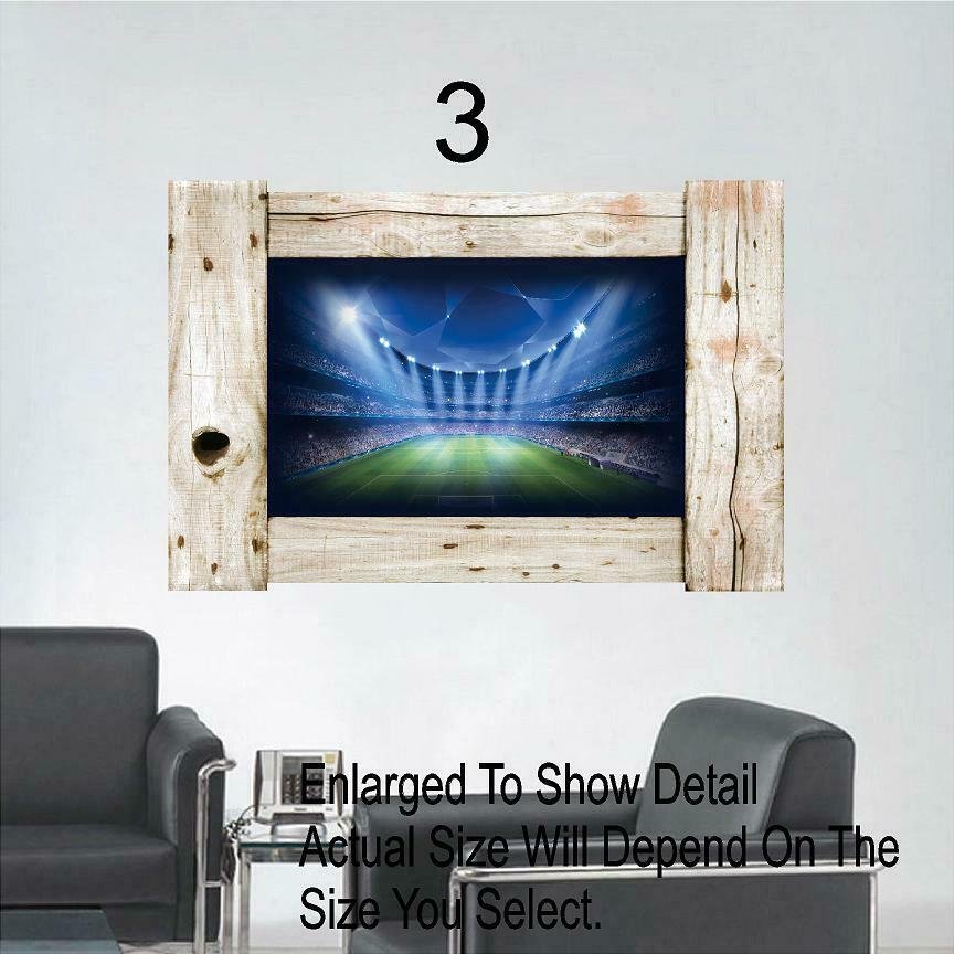 Sports Soccer Field Stands Audience Window View Decal WALL STICKER Art ...