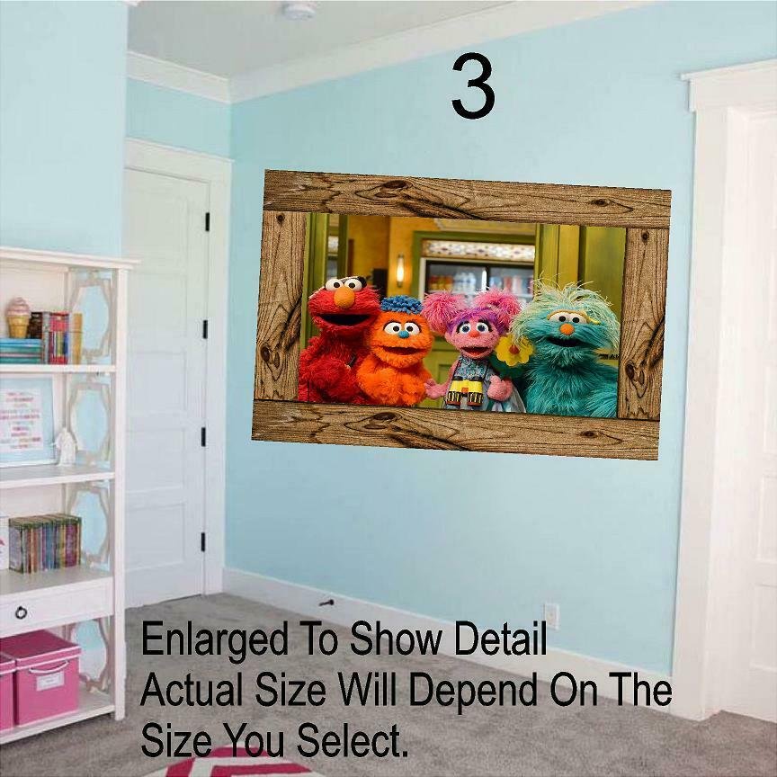Sesame Street Elmo Rudy Abby Rosita Kids Wall Window View Decal Art Mural 3