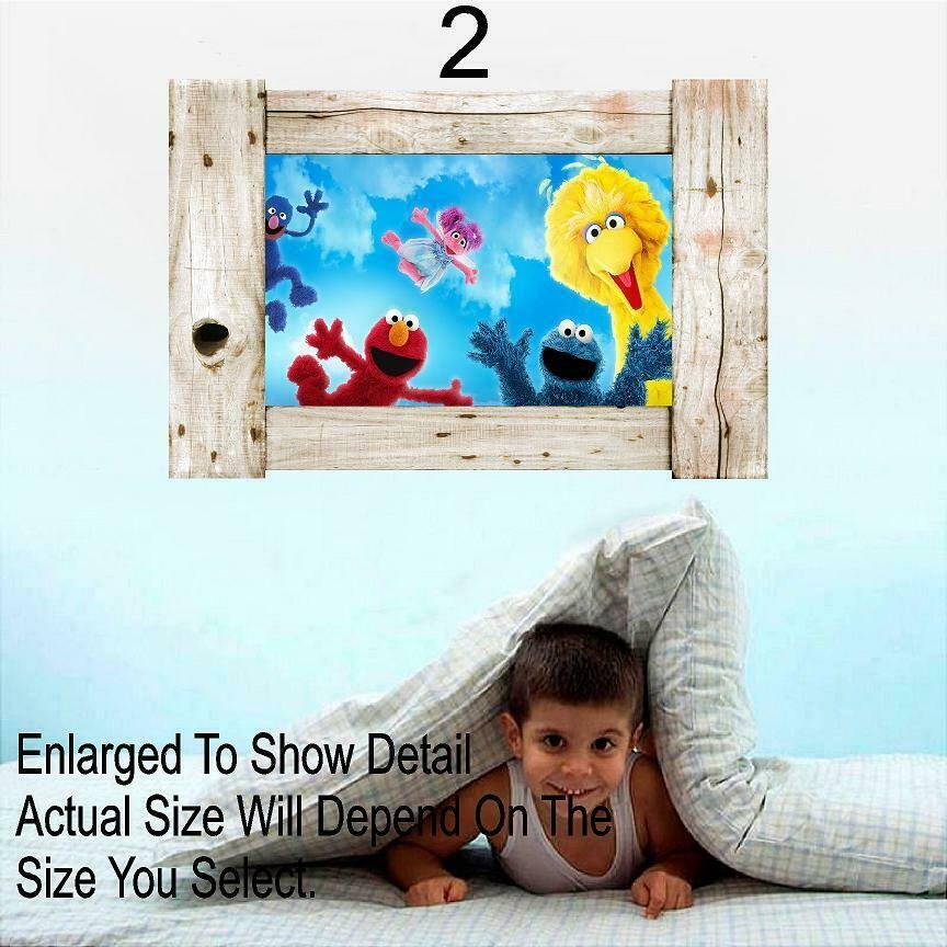 Sky View Characters Of Sticker Sesame Street Wall Window View Decal Art ...