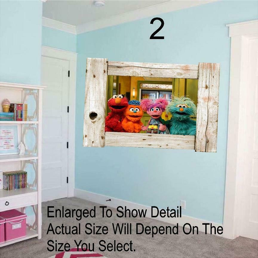 Sesame Street Elmo Rudy Abby Rosita Kids Wall Window View Decal Art Mural 2