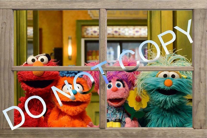 Sesame Street Elmo Rudy Abby Rosita Kids Wall Window View Decal Art Mural 5