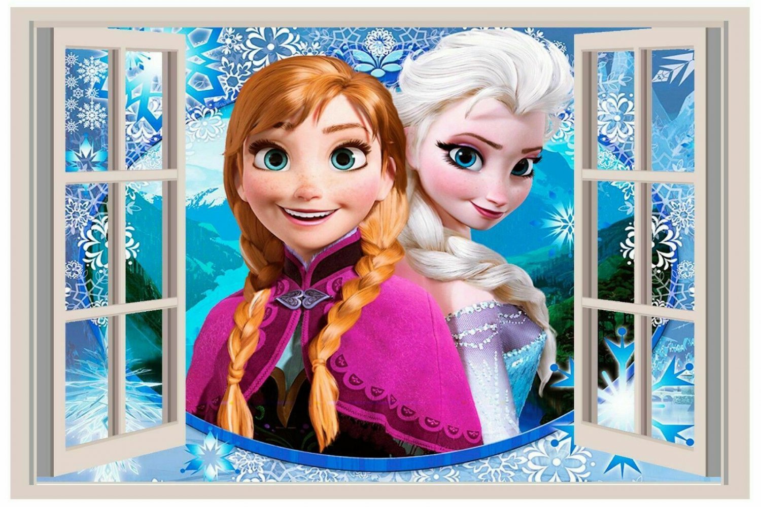 FROZEN ELSA 3D Window View Decal Wall Sticker Home Decor Mural Disney ...